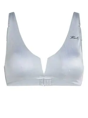 Karl Lagerfeld Metallic Bikini Top - Grey
