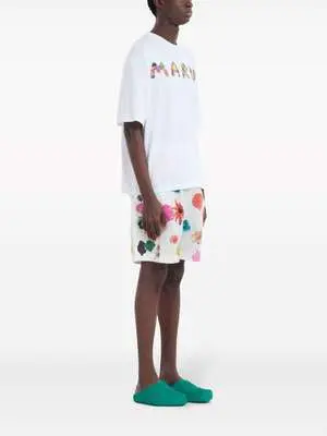 Marni Floral Logo-print Cotton T-shirt