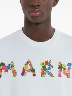 Marni Floral Logo-print Cotton T-shirt