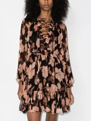 Zimmermann Concert Floral Print Mini Dress
