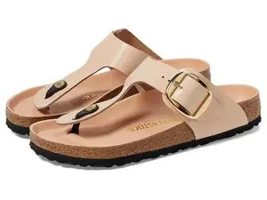BIRKENSTOCK Birkenstock Gizeh Big Buckle High Shine Leather Sandals Beige