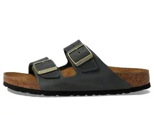 BIRKENSTOCK Arizona Oiled Leather Sandals - Gray