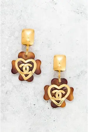 Chanel Tortoiseshell Clover Clip-on Earrings