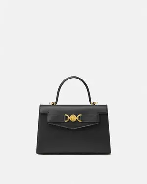 Versace Medusa '95 Leather Top-handle Bag - Black+gold