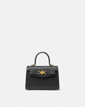Versace Medusa '95 Small Leather Top-handle Bag - Black+gold