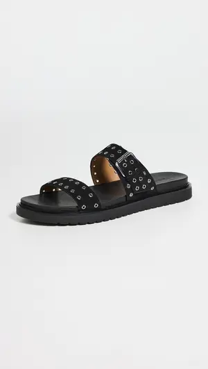 Madewell The Dee Double Strap Slide Sandals