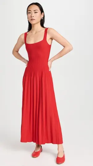 Staud Ellison Dress - Red Rose