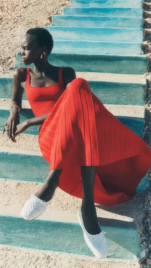 Staud Ellison Dress - Red Rose