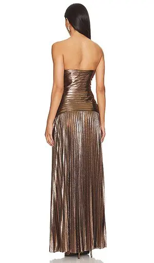 Retrofete Mallory Metallic Dress - Bronze