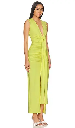 Susana Monaco Sleeveless Plunge Neck Ruched Dress