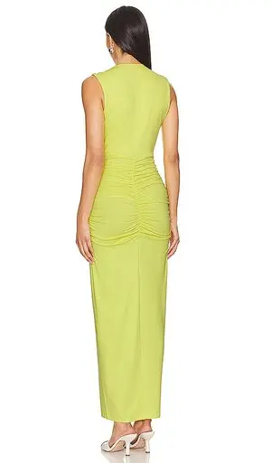Susana Monaco Sleeveless Plunge Neck Ruched Dress