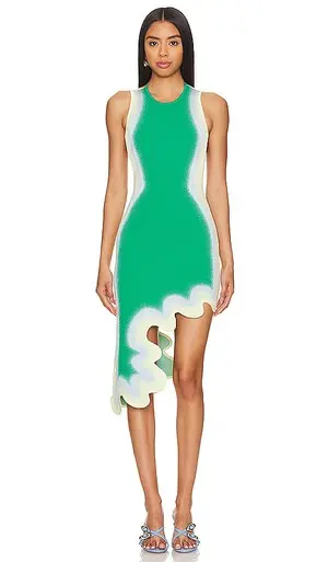 Ph5 Halterneck Scalloped Hem Dress