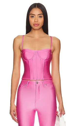 Good American Compression Shine Corset In Pink