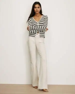 Veronica Beard Beverly Skinny-flare Jean - Ecru