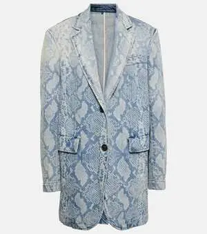 Sportmax Snake-effect Cotton Blazer