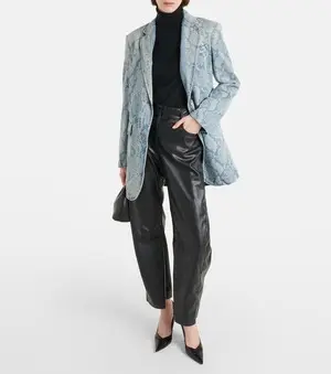 Sportmax Snake-effect Cotton Blazer