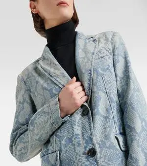 Sportmax Snake-effect Cotton Blazer