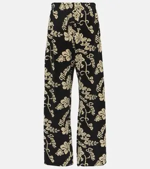 MARINE SERRE Floral Jacquard Track Pants - Black