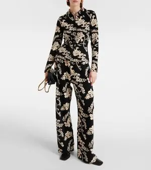MARINE SERRE Floral Jacquard Cotton Blend Sweatpants
