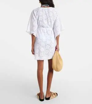 Melissa Odabash Ivy Broderie Anglaise Cotton Kaftan - White