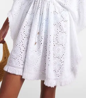 Melissa Odabash Ivy Broderie Anglaise Cotton Kaftan - White