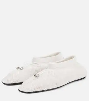 TOTEME Knit Ballet Flats - White