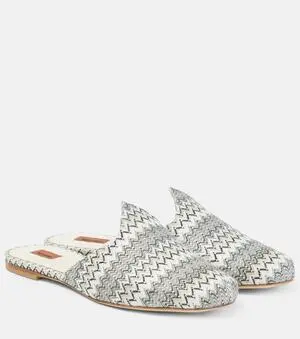 Missoni Zig Zag Canvas Mules - Multicoloured