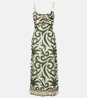 Johanna Ortiz Johanna Ortiz Printed Linen Midi Dress Multicoloured