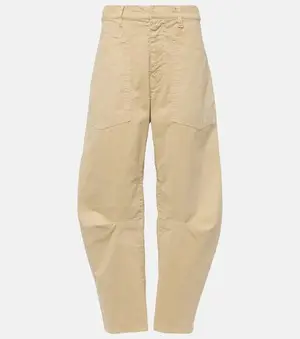 NILI LOTAN Shon Mid-rise Cotton Wide-leg Pants