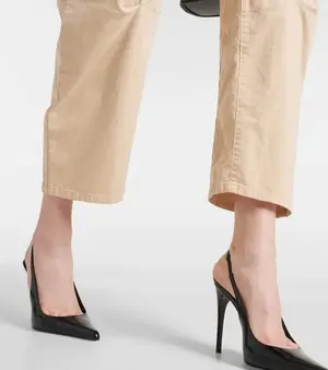 NILI LOTAN Shon Mid-rise Cotton Wide-leg Pants