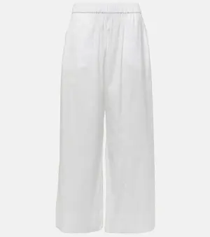 Max Mara Esperia Cotton-blend Wide-leg Pants