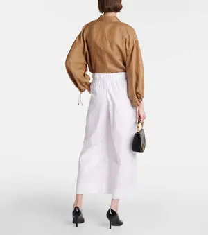 Max Mara Esperia Cotton-blend Wide-leg Pants