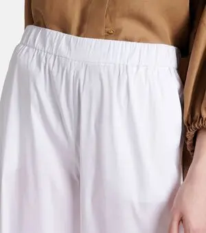 Max Mara Esperia Cotton-blend Wide-leg Pants
