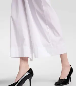 Max Mara Esperia Cotton-blend Wide-leg Pants