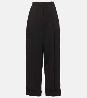 THE ROW High-rise Wide-leg Pants - Black