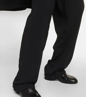 THE ROW High-rise Wide-leg Pants - Black