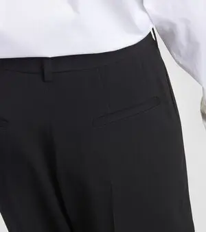 THE ROW High-rise Wide-leg Pants - Black