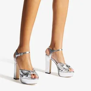 JIMMY CHOO Heloise 120 Platform Sandals - Silver