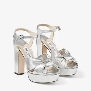 JIMMY CHOO Heloise 120 Platform Sandals - Silver