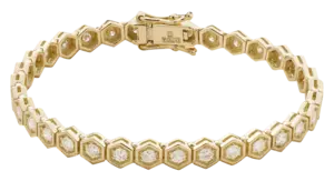 KOLOURS JEWELRY KOLOURS JEWELRY Hexagon 18K Gold Diamond Tennis Bracelet