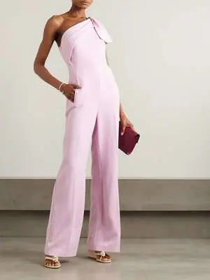 Roland Mouret One-shoulder Cady Jumpsuit - Baby Pink