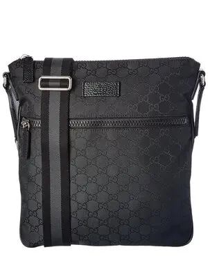 Gucci Gucci Gg Nylon Messenger Bag - Black