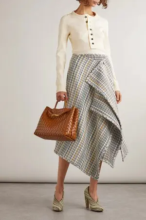 Bottega Veneta Ribbed Stretch-cotton Henley Top - Neutrals