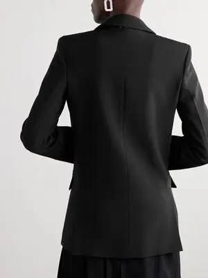 Nina Ricci Double-breasted Satin-trimmed Cady Blazer