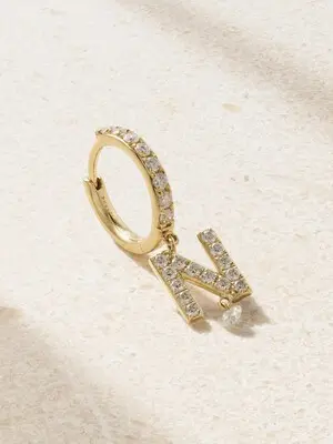 PERSEE Initial 18-karat Diamond Single Earring - Gold