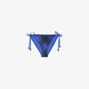 Burberry Check Bikini Briefs Bright Navy