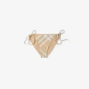 Burberry Check Bikini Briefs Flax