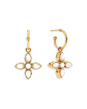 CAPUCINE DE WULF Aurora Reversible Charm Drop Hoop Earrings