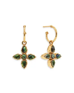 CAPUCINE DE WULF Aurora Reversible Charm Drop Hoop Earrings