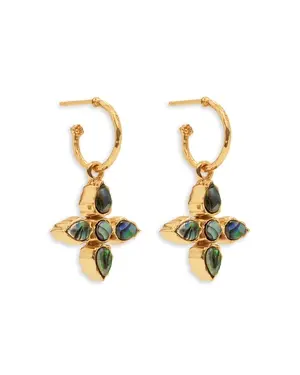 CAPUCINE DE WULF Aurora Reversible Charm Drop Hoop Earrings